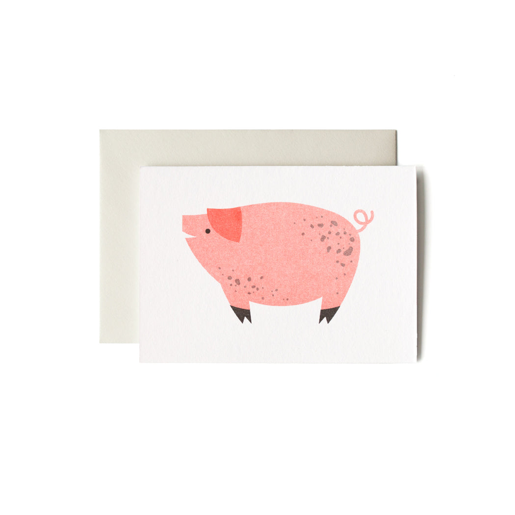 Bobbie Print | Red Racing Bike Mini Card | Risograph Printed Greeting Card | UK